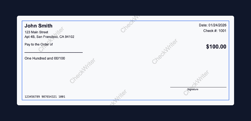 Modern Personal Check Template — Free Printable PDF | CheckWriter ...